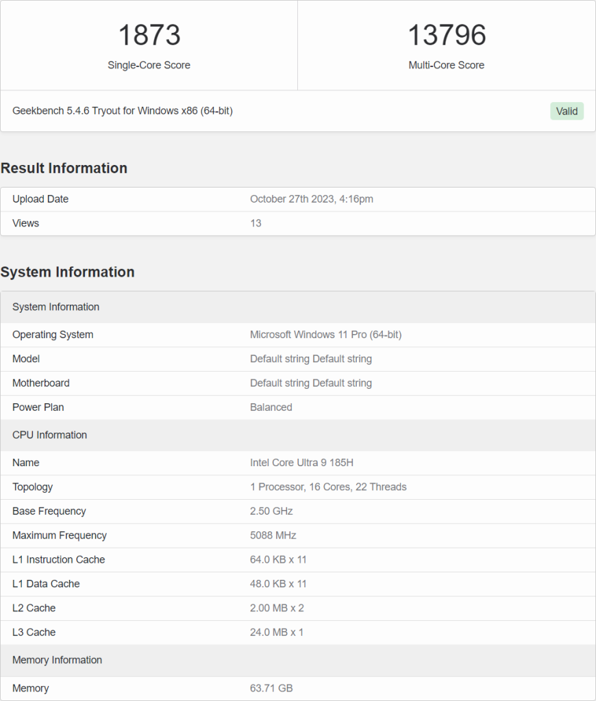 پردازنده Intel Core Ultra 9 185H Meteor Lake با فرکانس 5.1 گیگاهرتز ...