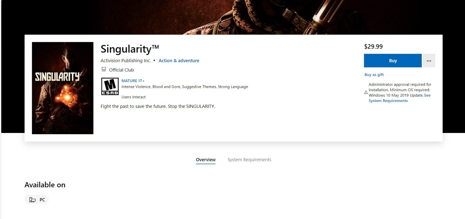 کاربران Xbox خواهان دسترسی به بازی قدیمی Singularity هستند - سخت افزار مگ