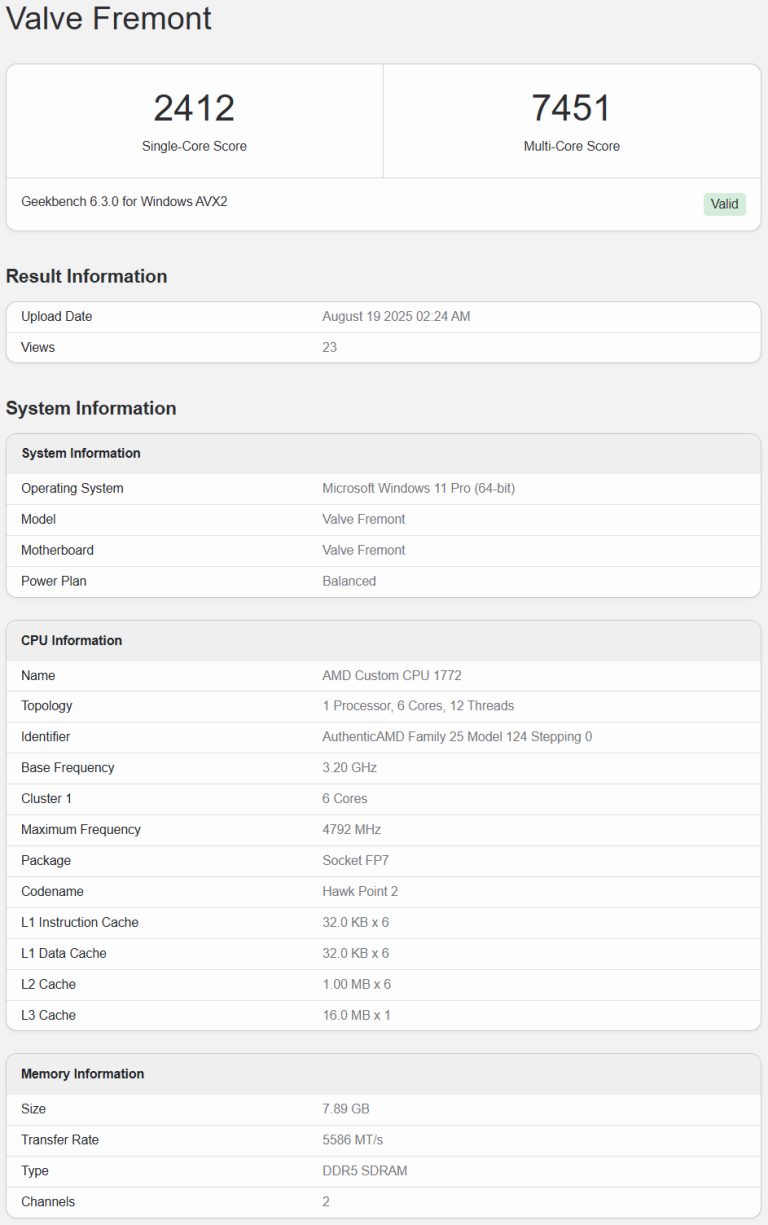 کنسول جدید Valve Fremont با پردازنده سفارشی AMD Hawk Point 2 و گرافیک ...